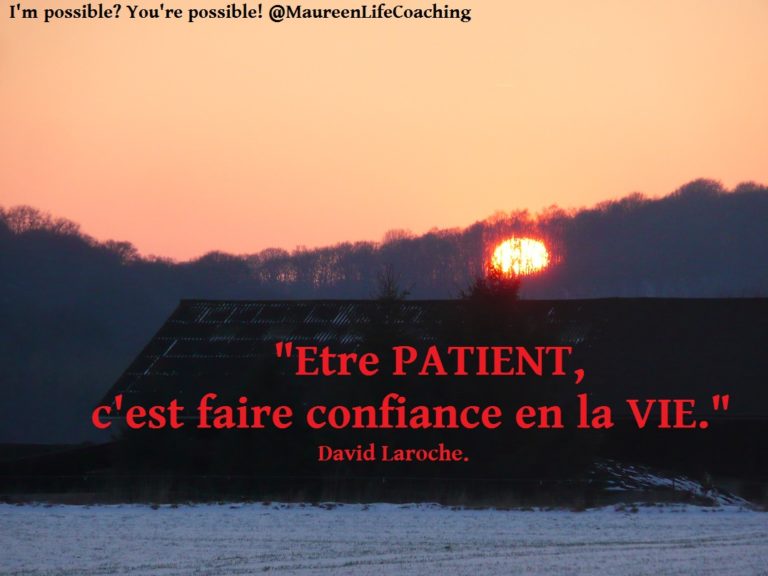 Être patient, c'est faire confiance en la vie. - Journal d'une coach en ...